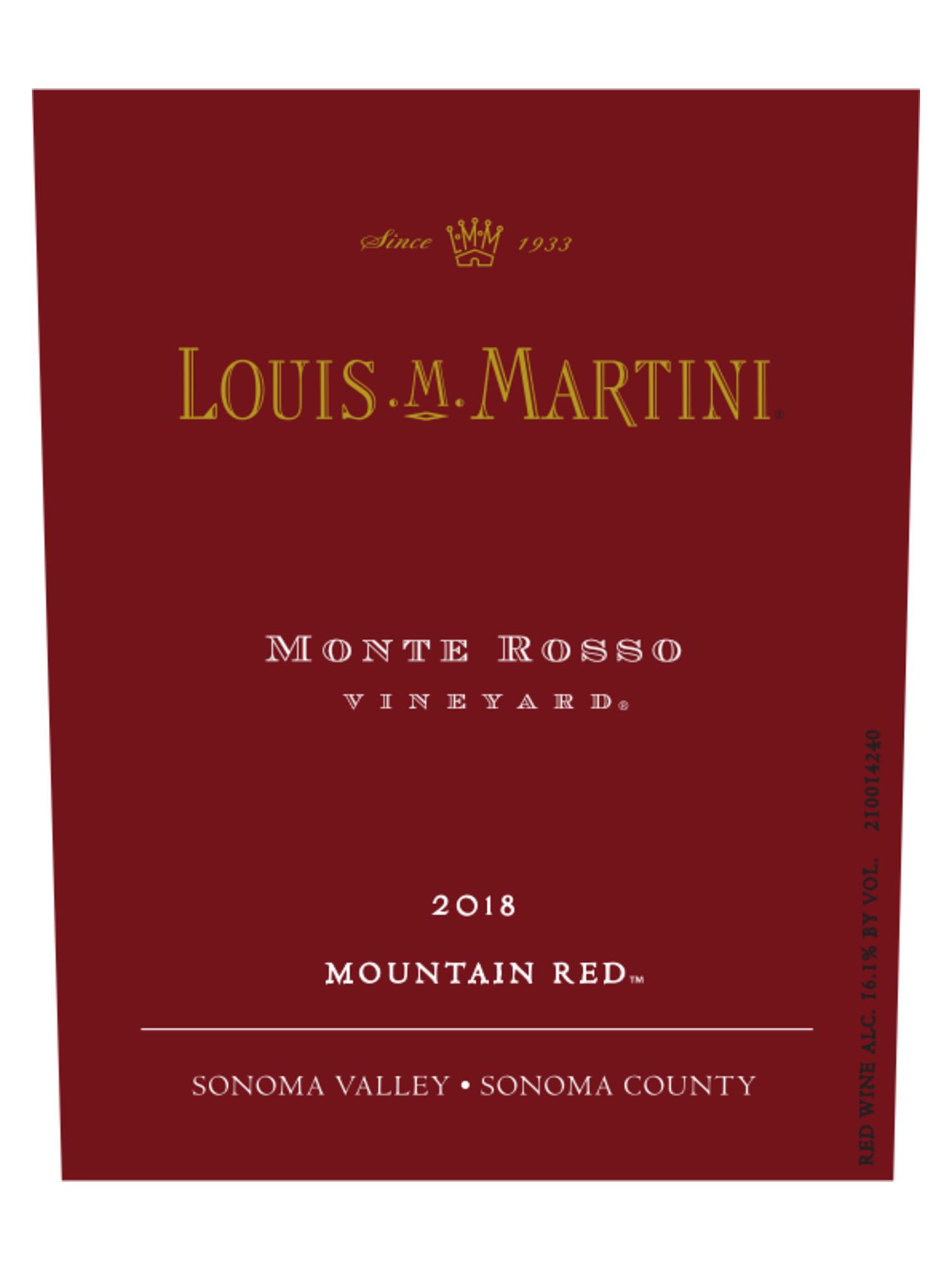 Louis M. Martini Monte Rosso Vineyard Mountain Red V18 750ML