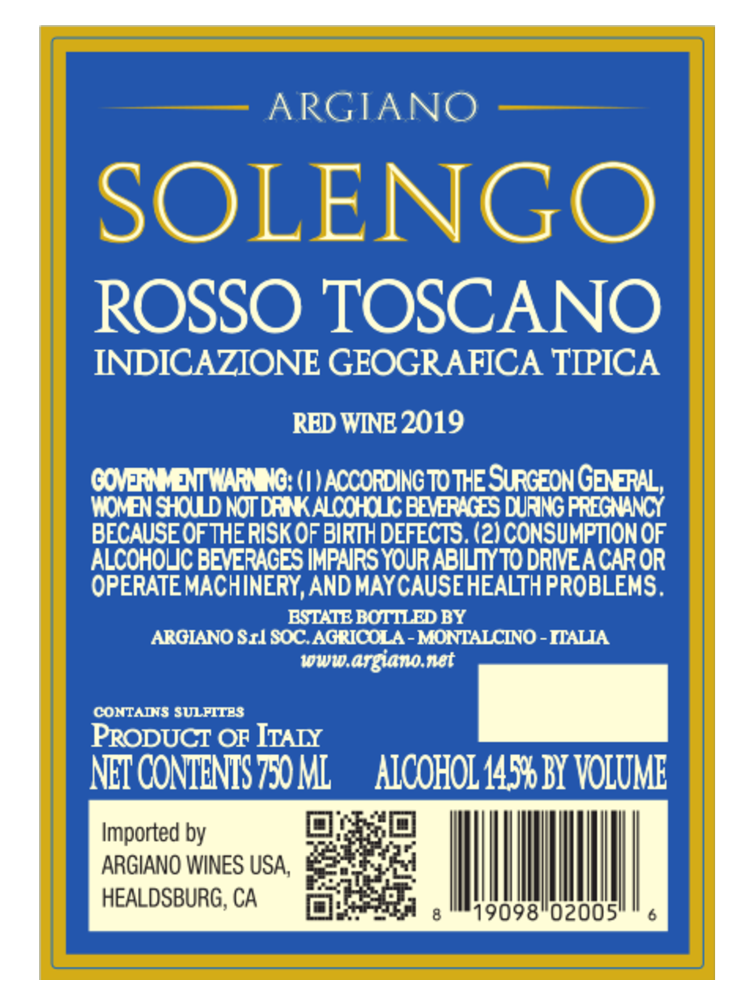 Argiano Solengo Toscana IGT V19 750ML